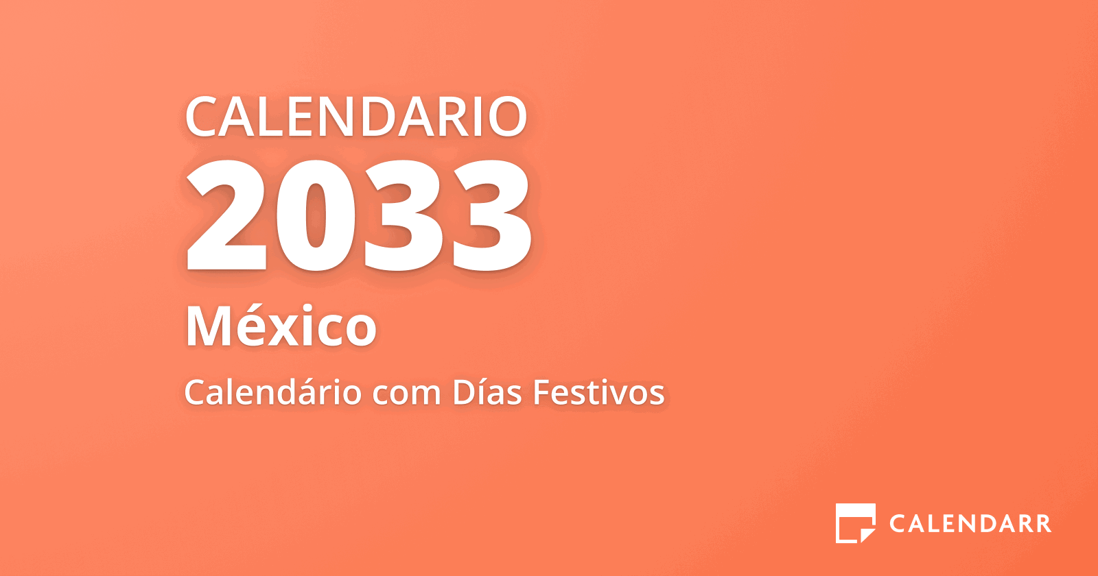 Calendario 2033 en México (con días festivos) - Calendarr