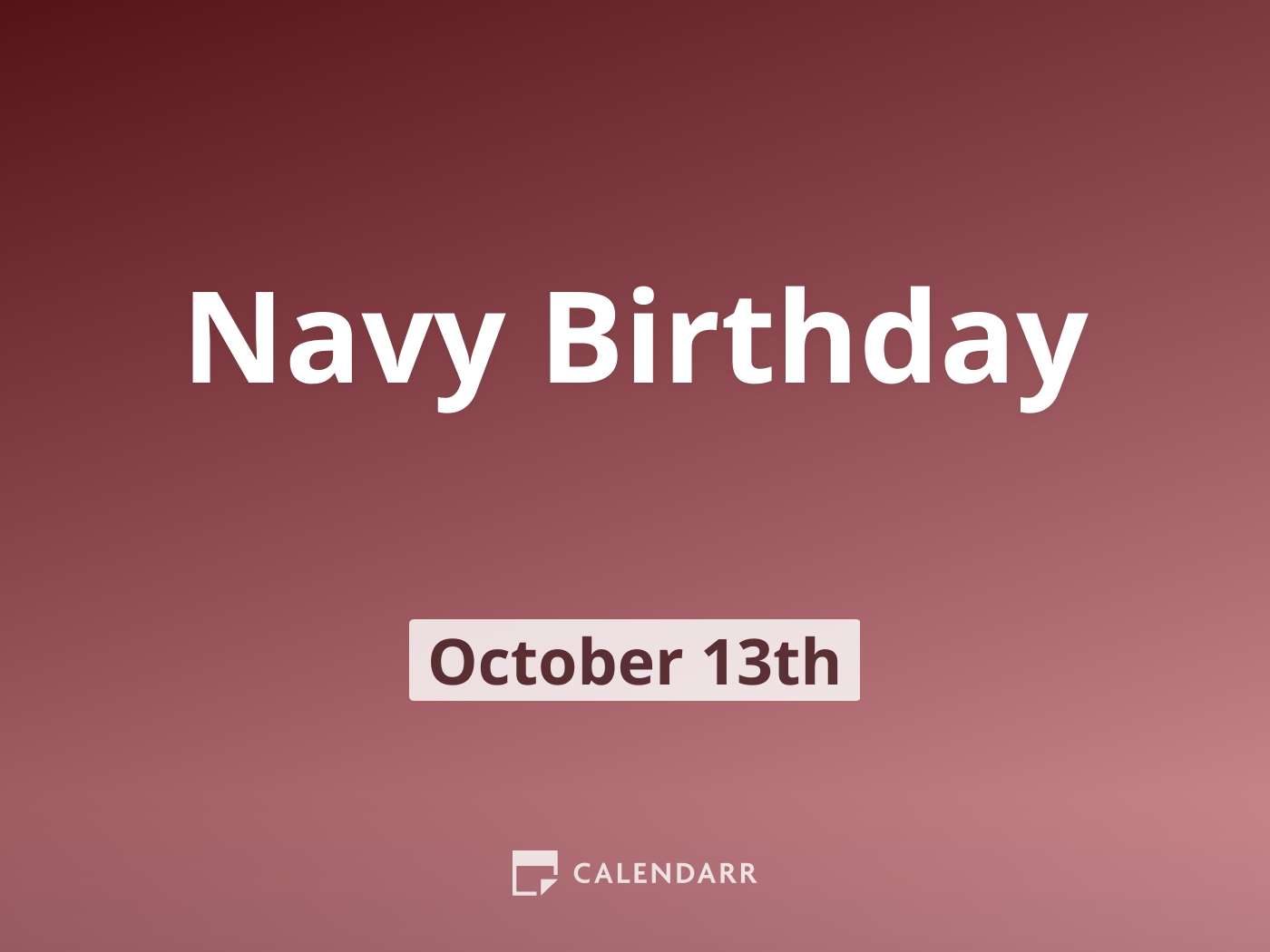 Navy Birthday | October 13 - Calendarr
