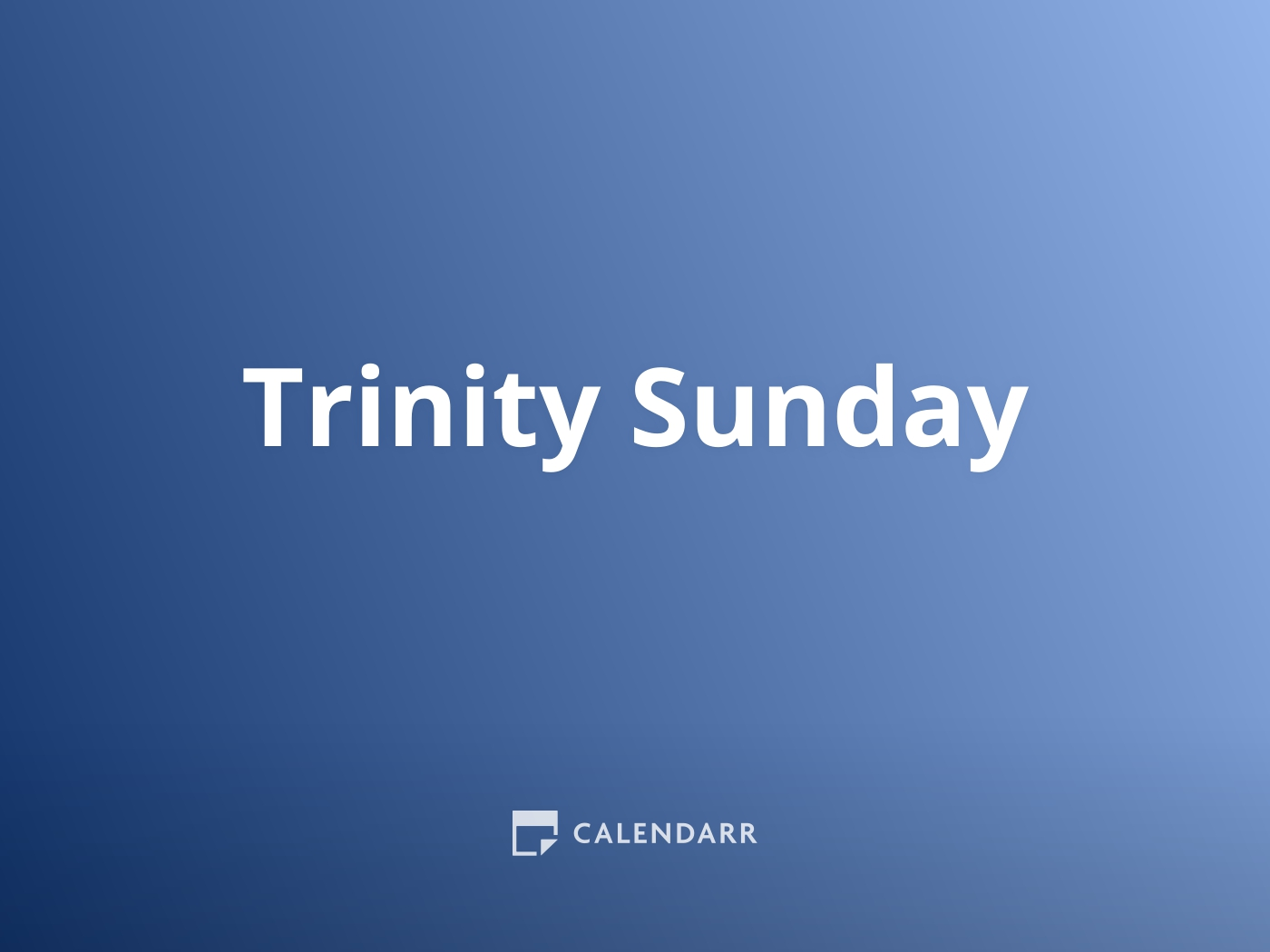 Trinity Sunday | June 4 - Calendarr