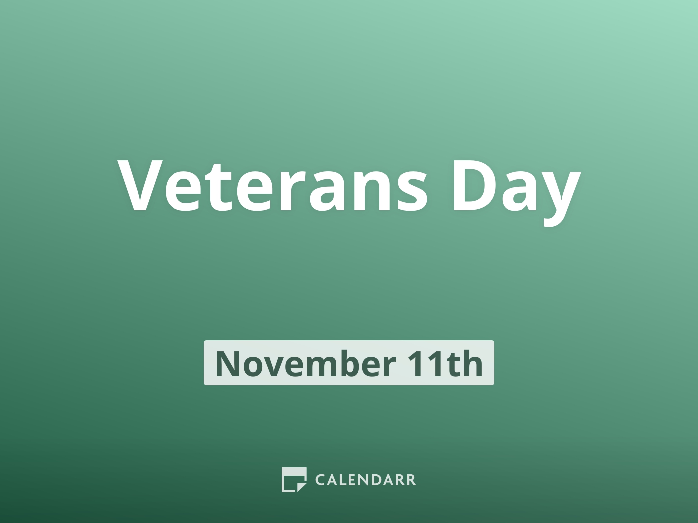 Veterans Day | November 11 - Calendarr