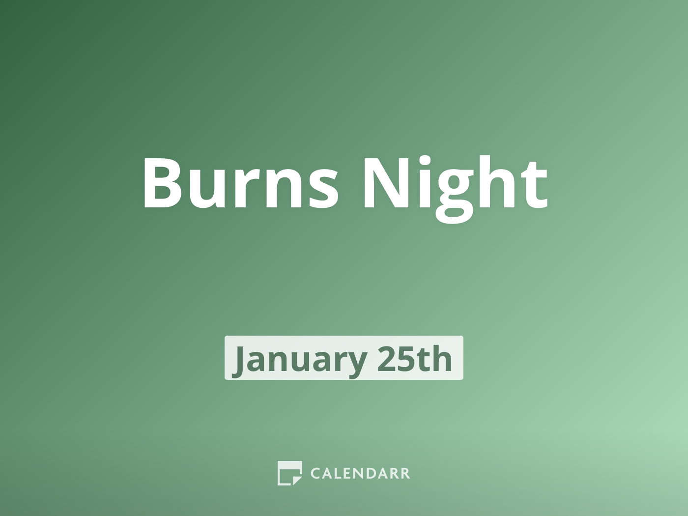 Burns Night | January 25 - Calendarr
