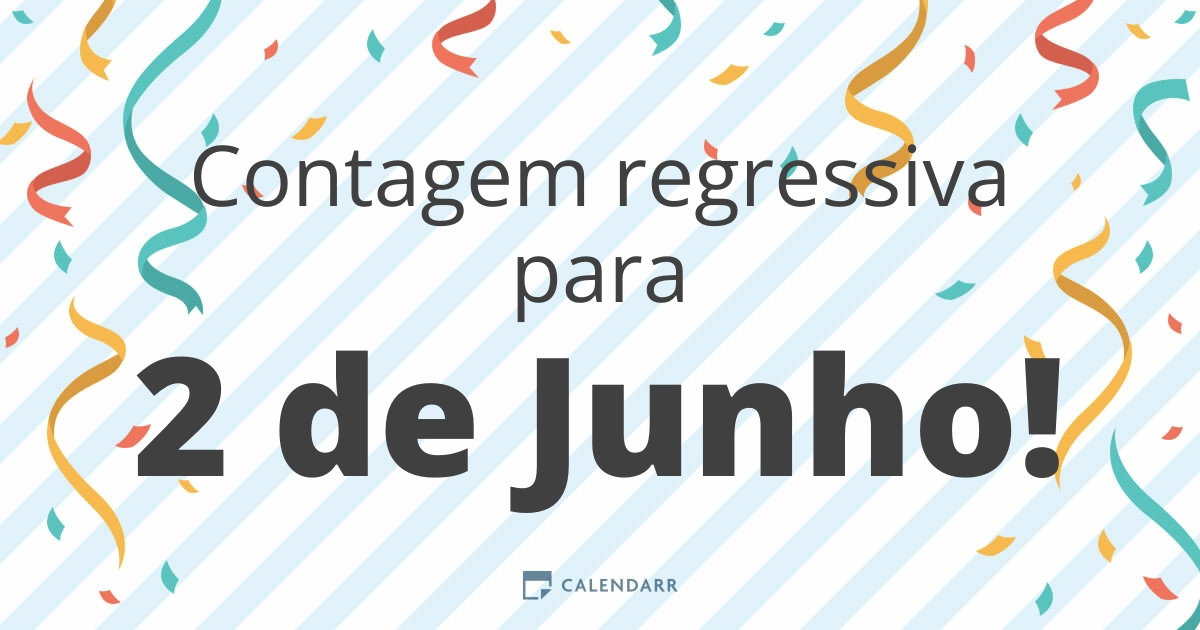 Contagem regressiva para 2 de Junho - Calendarr