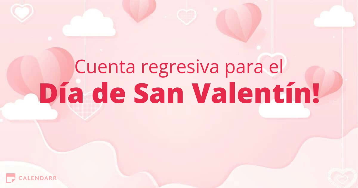 Cuenta regresiva para el Día de San Valentín - Calendarr