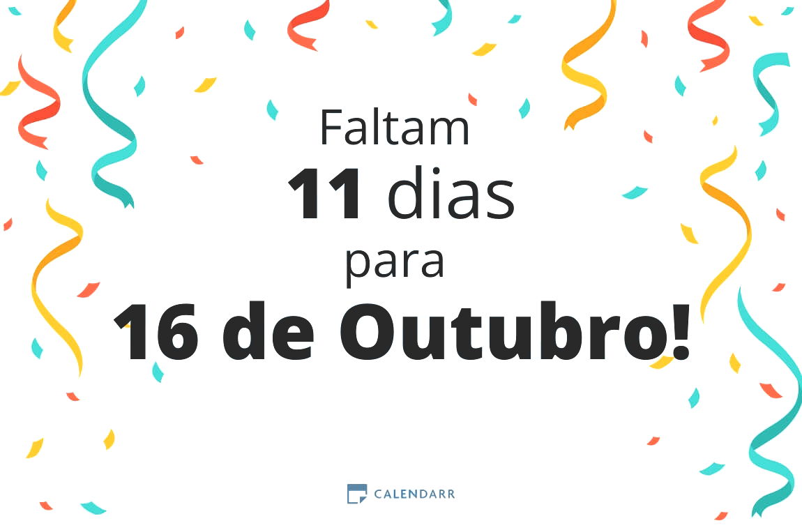 Descubra quantos dias faltam para 16 de Outubro - Calendarr