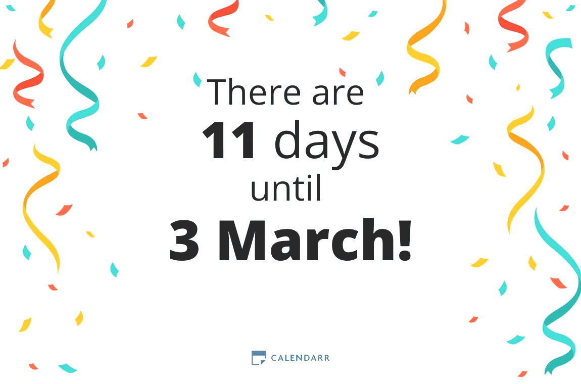 How many days until 3 March - Calendarr