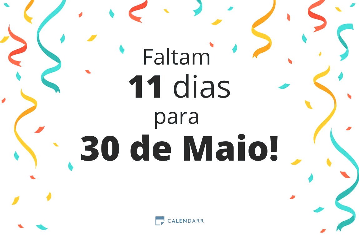 Descobre quantos dias faltam para 30 de Maio - Calendarr