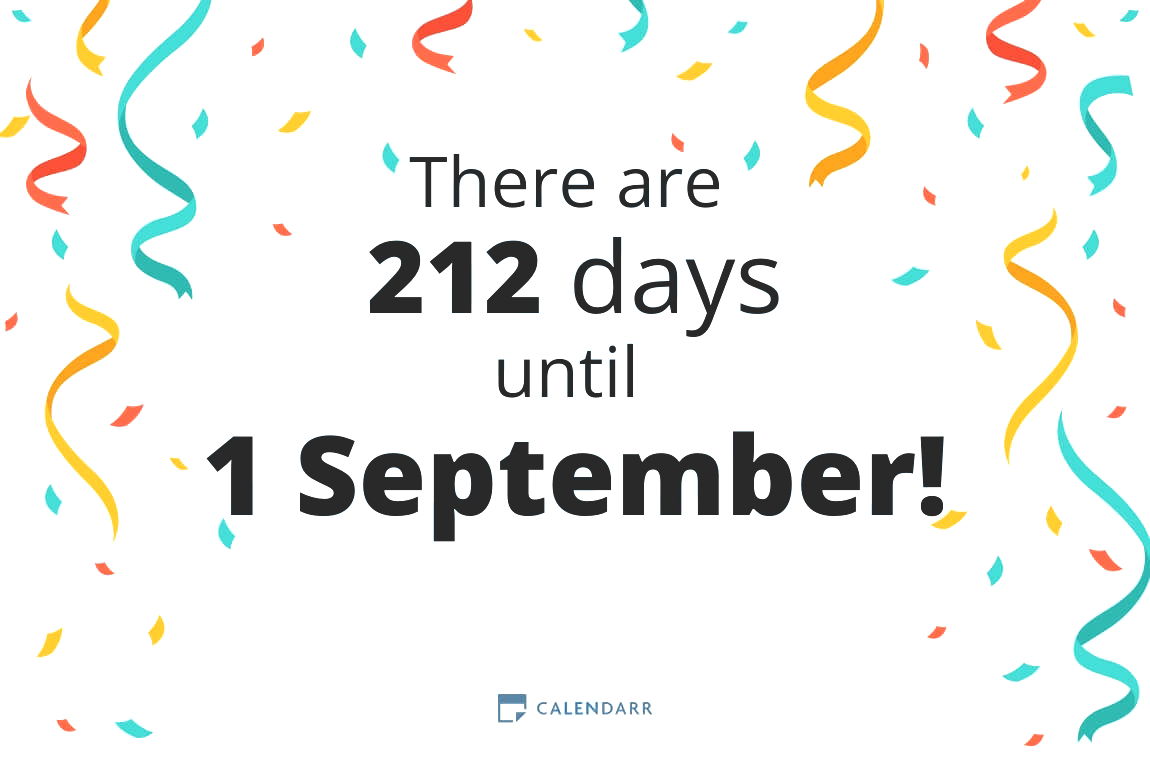 How many days until 1 September - Calendarr