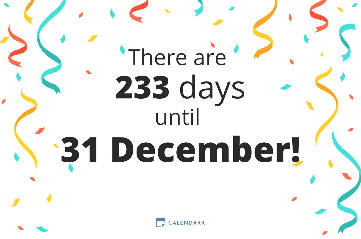 How many days until 31 December - Calendarr