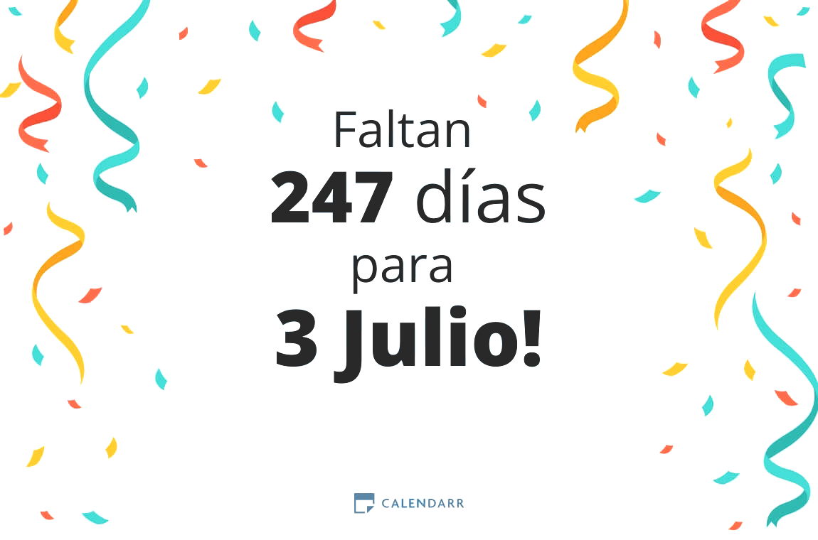 Descubre cuántos días faltan para 3 Julio - Calendarr