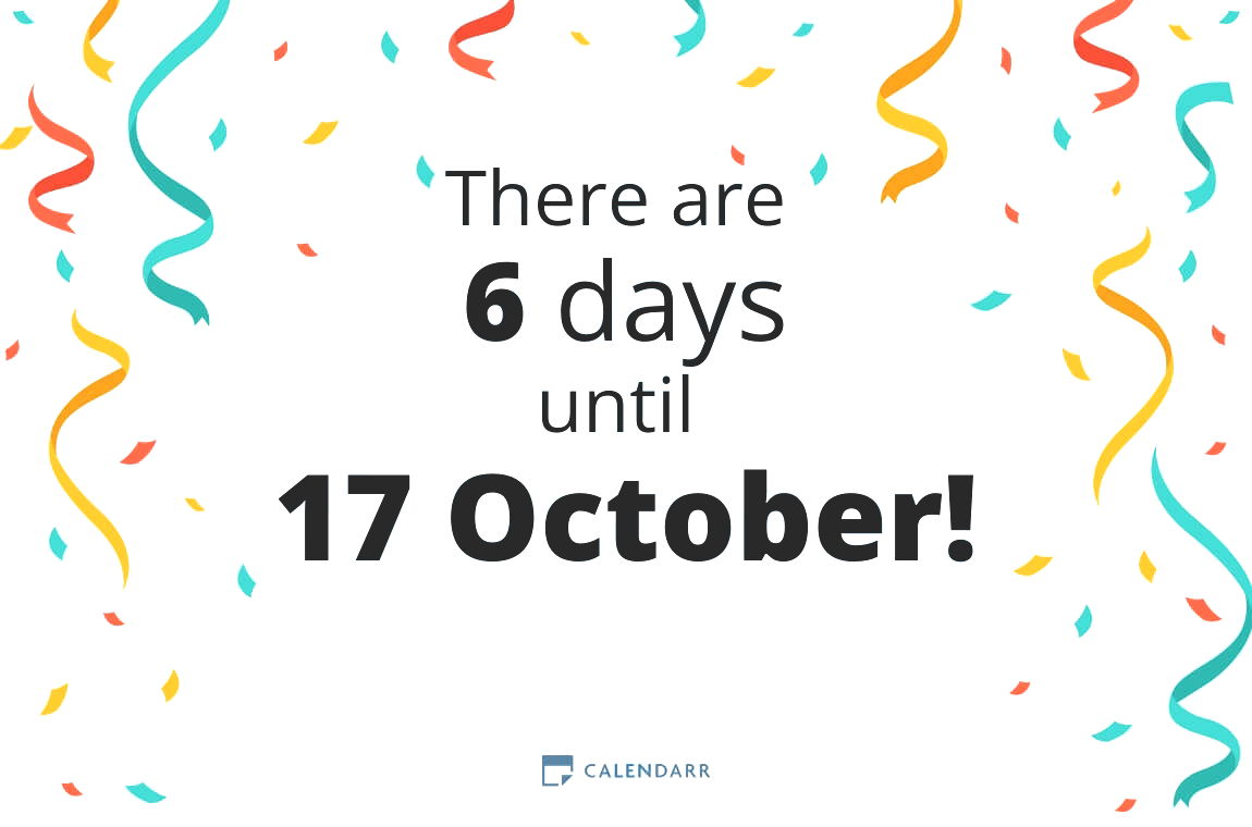 How many days until 17 October - Calendarr