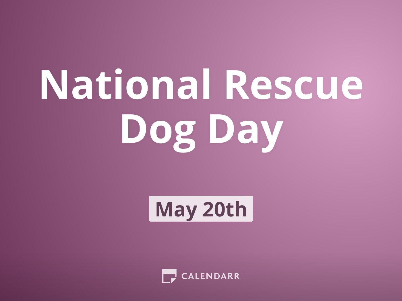 National Rescue Dog Day | May 20 - Calendarr